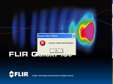 FLIR ResearchIR - I get a "Application failed" error message when i open my FLIR R&D software ...