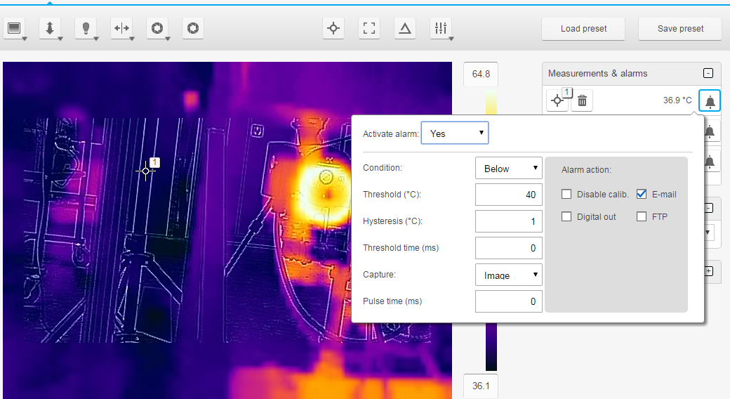 Configuring the SMTP settings for automation cameras