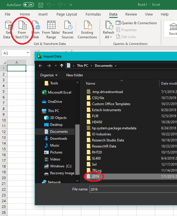 EXTECH - RH520A Strange Characters in CSV files