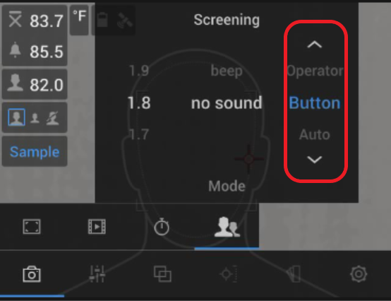 FLIR - E53, E75, E85, E95 Setting up screening mode