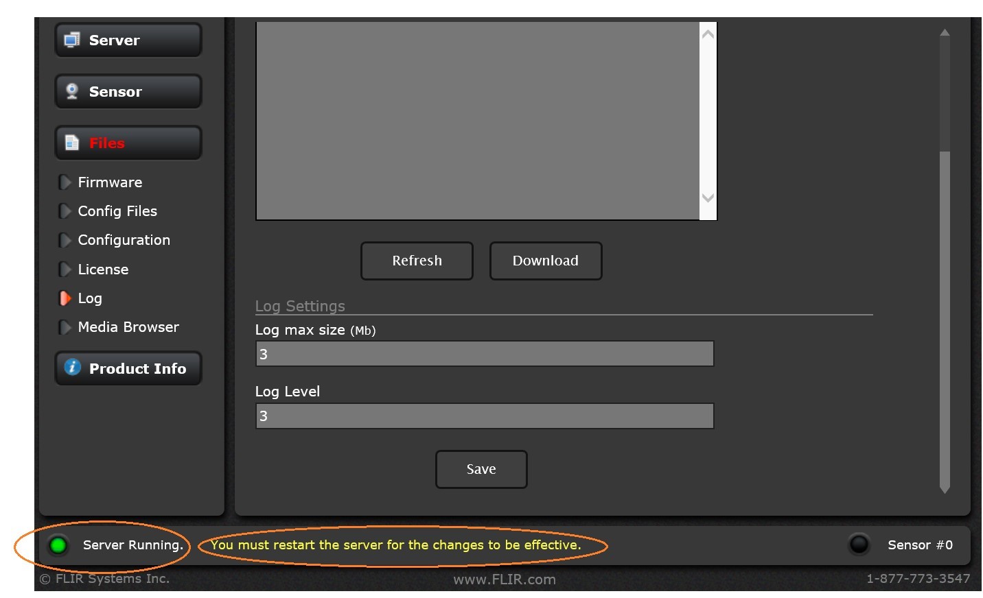 FLIR Maritime Nexus Server Log Instructions