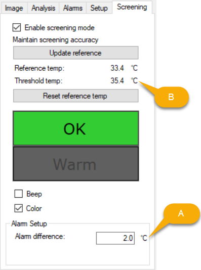 FLIR - A320 Setting up screening mode