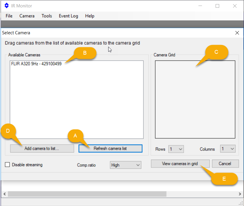 FLIR - A320 Setting up screening mode
