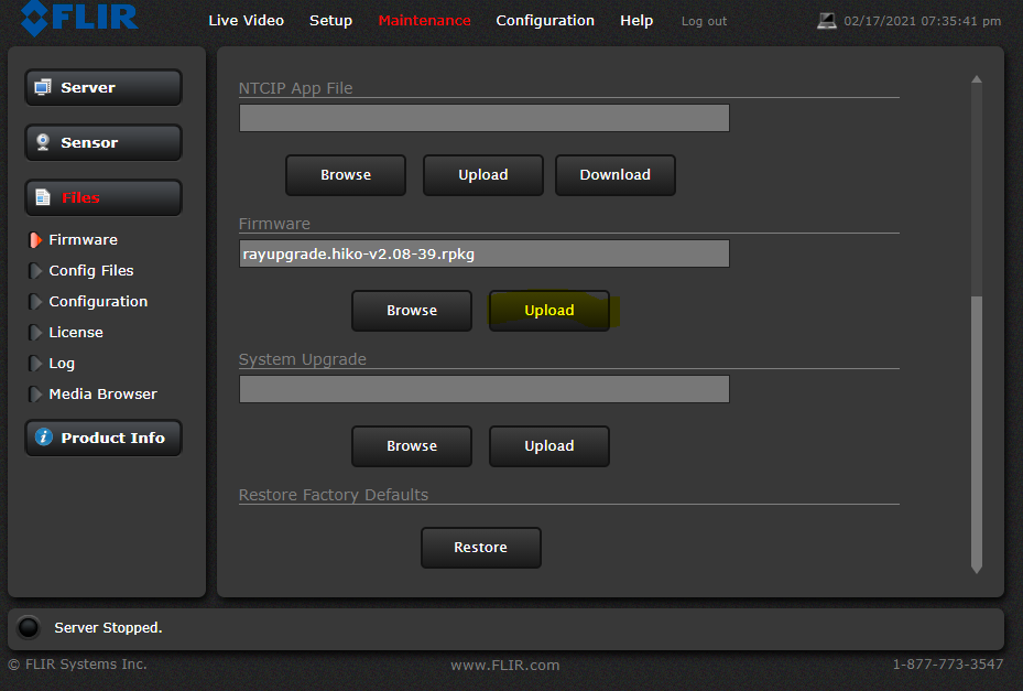 FLIR Maritime M132 and M232 Product Information and Firmware Updates
