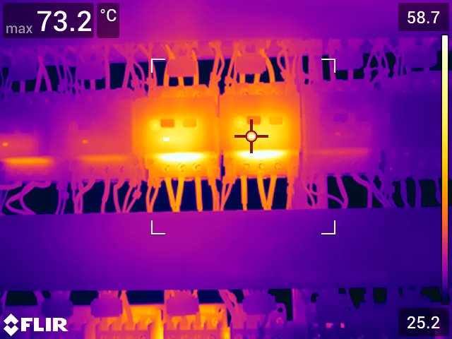 Camera temperature symbols on the screen