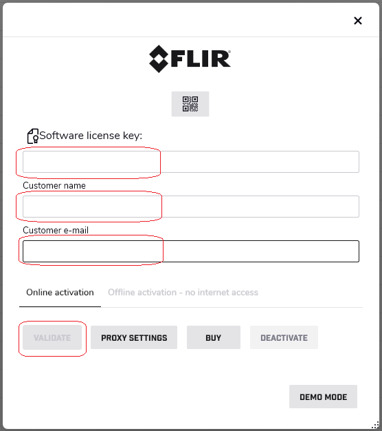 FLIR - Thermal Studio or Screen EST Transferring license key