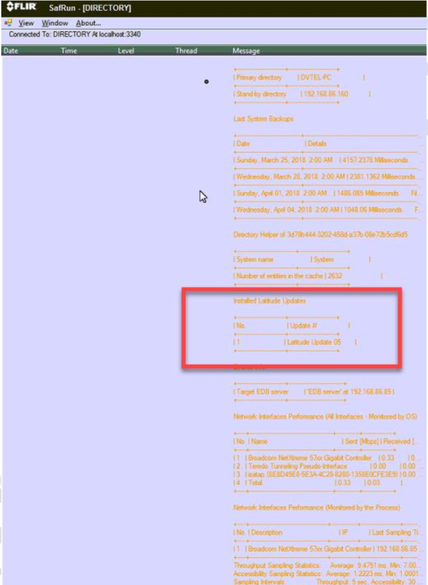 FLIR UVMS - How to verify installed update