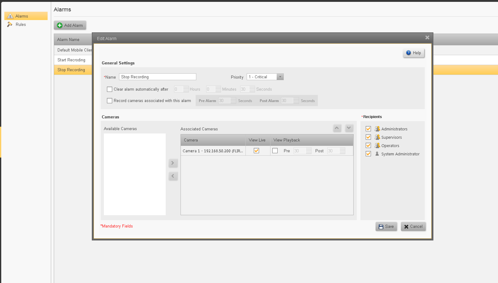 FLIR Meridian - Manual Recording in Meridian and Horizon