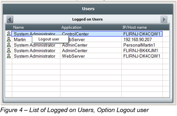 FLIR Latitude - Logout users remotely