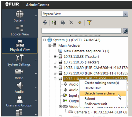 FLIR Latitude - How to replace an existing Camera or Encoder