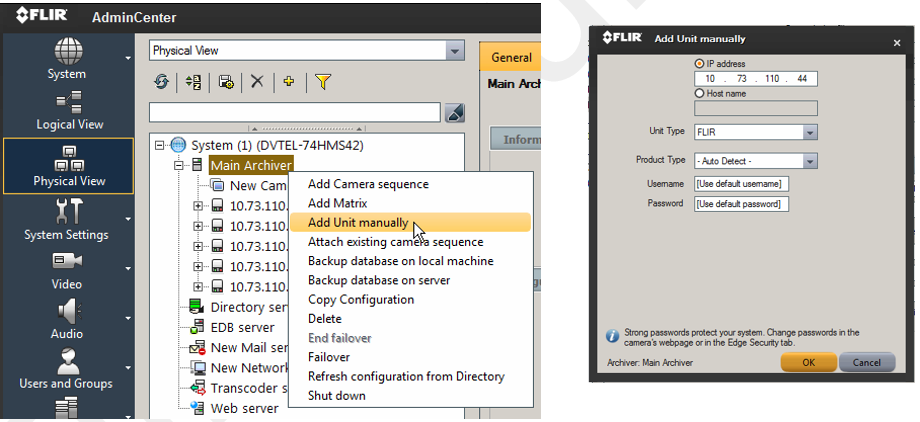 FLIR Latitude - How to replace an existing Camera or Encoder