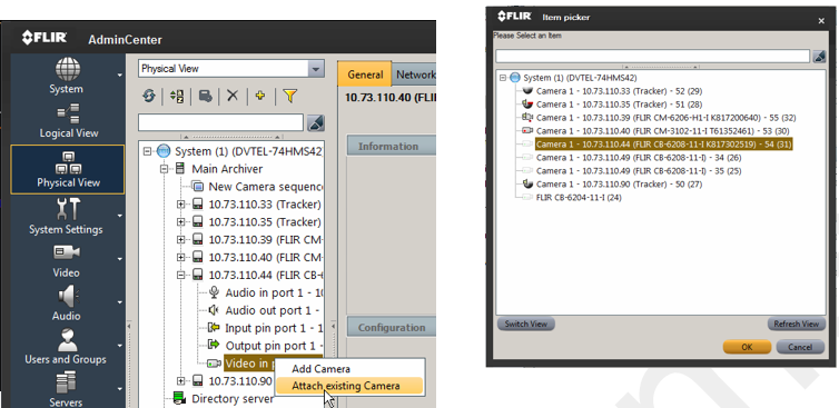 FLIR Latitude - How to replace an existing Camera or Encoder