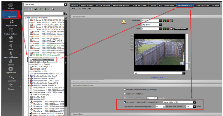 FLIR Latitude - Boost Recording Profile on Motion
