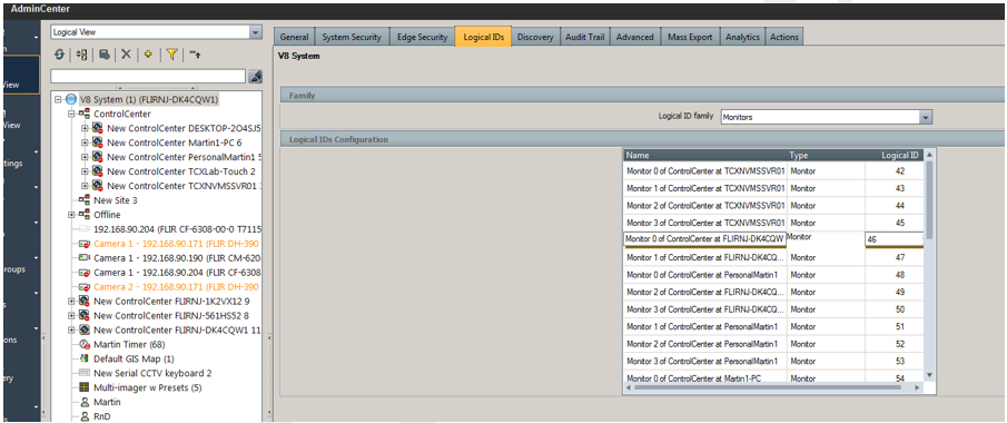 FLIR UVMS - Understanding of logical IDs