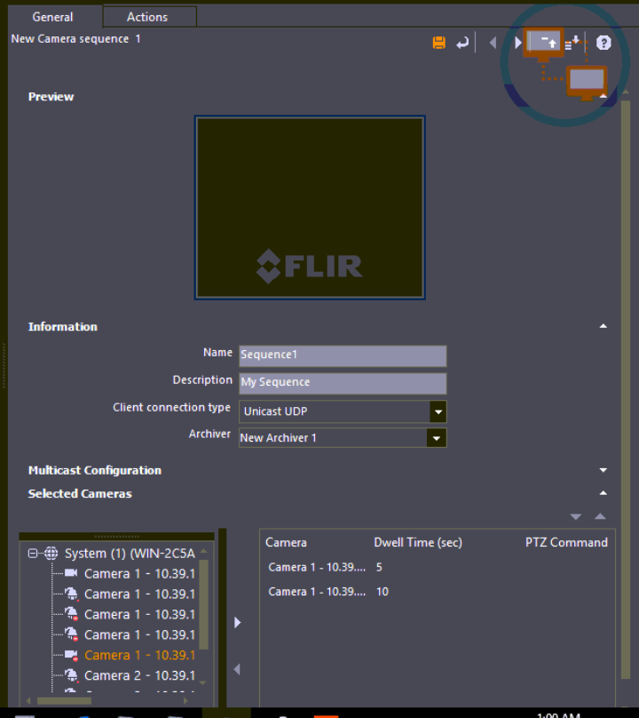 FLIR Latitude - How to add camera sequence